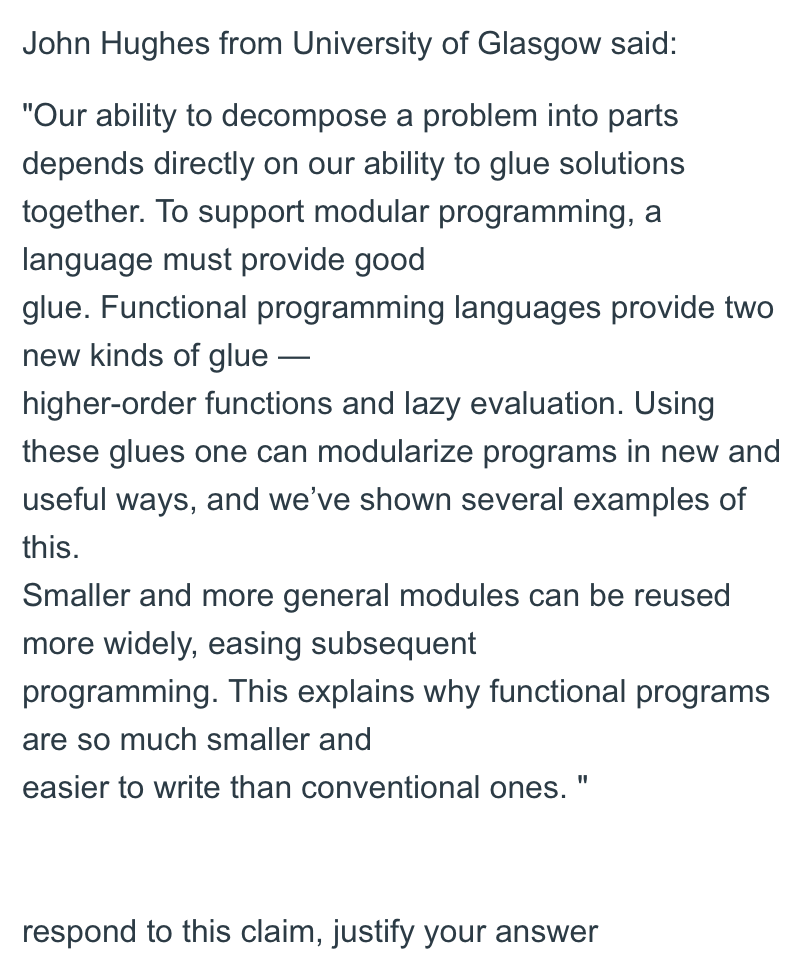 Solved fundamentally imperative languages such as Java or | Chegg.com