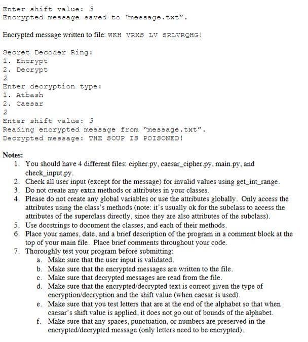Solved Secret Decoder Ring Write a program that allows the | Chegg.com