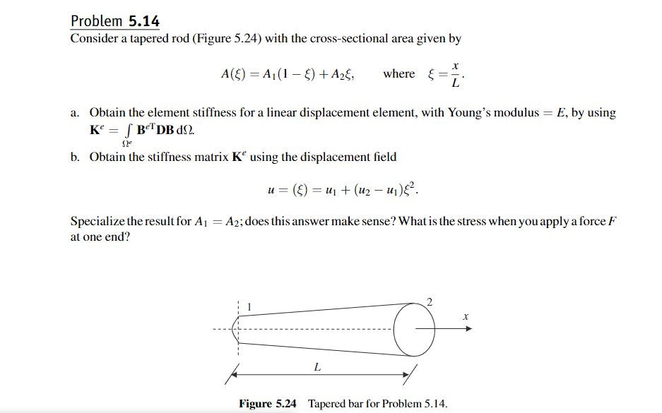 Solved How to find the Shape Functions (N) of the tapered | Chegg.com