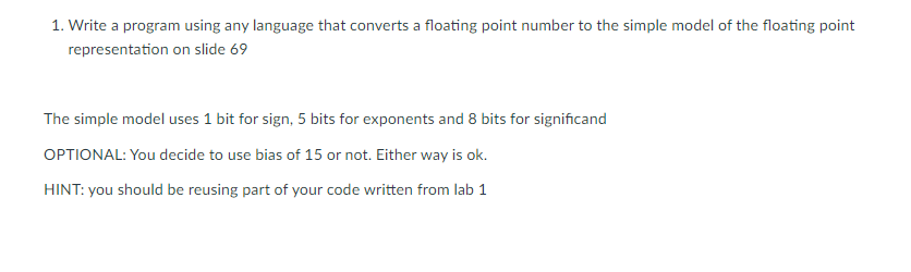 Solved 1. Write a program using any language that converts a | Chegg.com