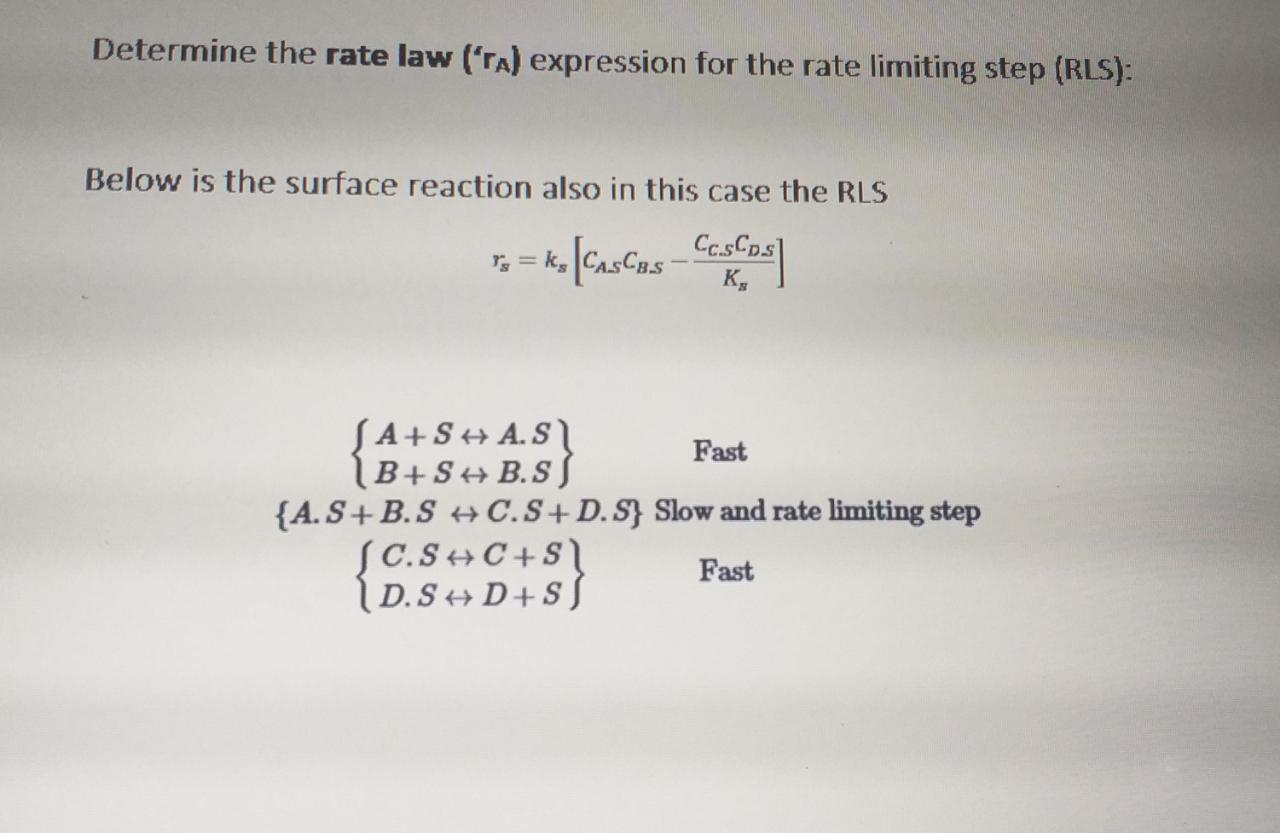 Solved Determine the rate law (TA) expression for the rate | Chegg.com