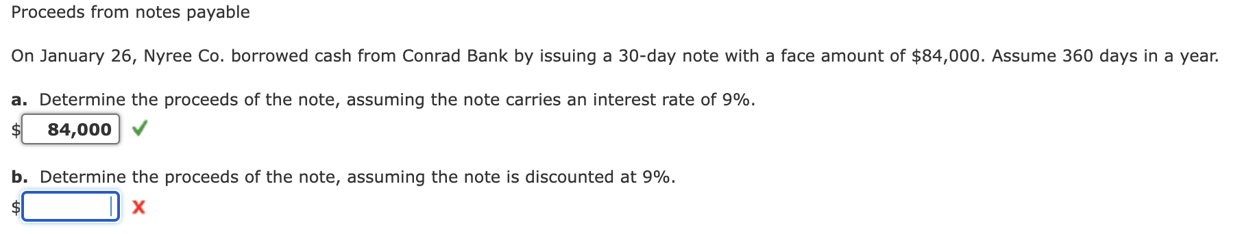 Solved On January 26, Nyree Co. borrowed cash from Conrad | Chegg.com