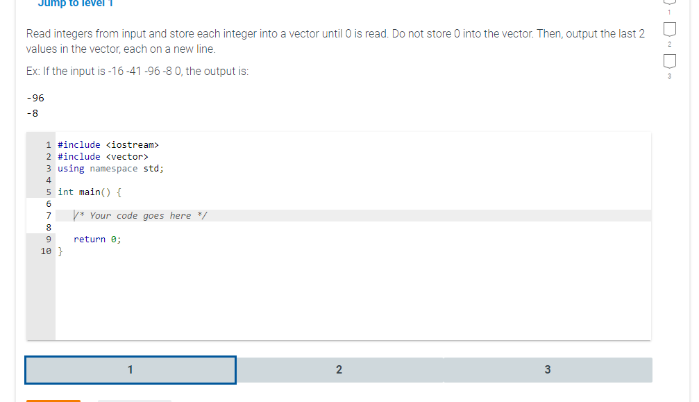 Solved Jump to level Read integers from input and store each | Chegg.com