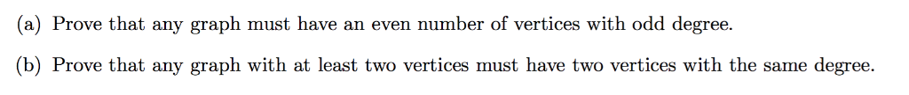 Solved (a) Prove that any graph must have an even number of | Chegg.com