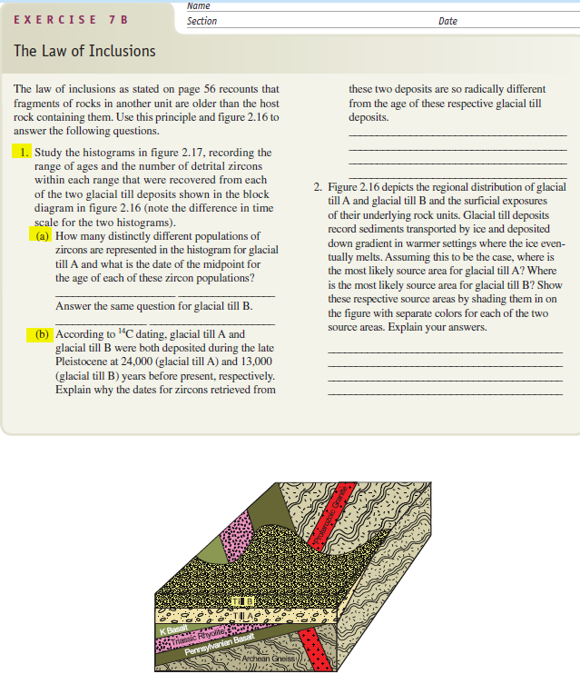 Solved EXERCISE 7 B Name Section Date The Law of Inclusions | Chegg.com