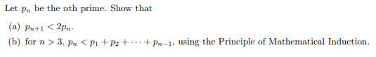 Solved Let Pn be the nth prime. Show that (a) Pn+1