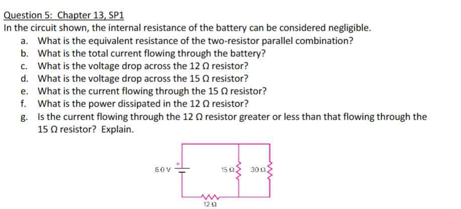 Solved Question 5: Chapter 13, SP1 In the circuit shown, the | Chegg.com