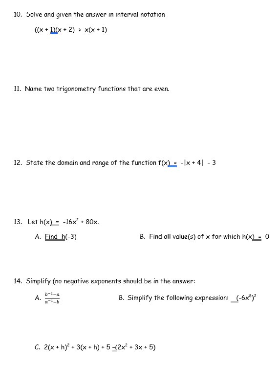 Solved 10. Solve and given the answer in interval notation | Chegg.com