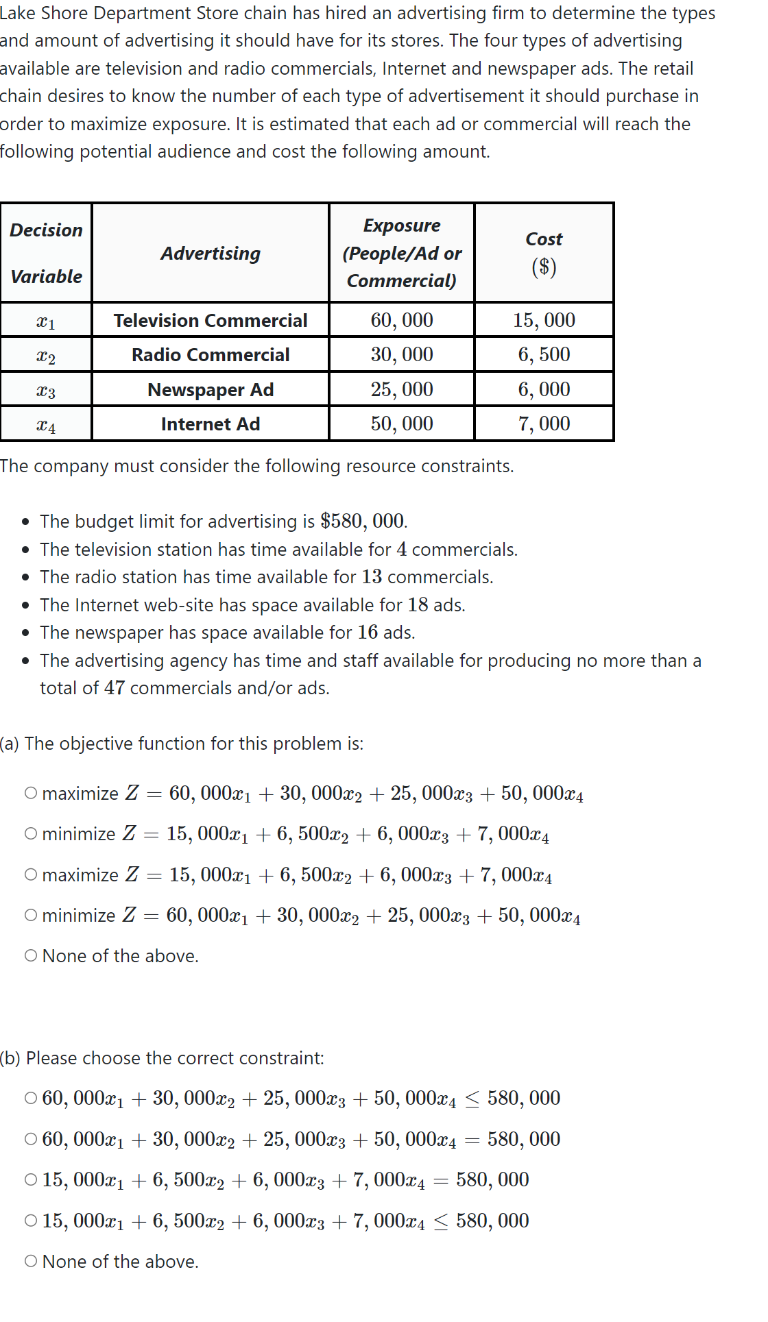 Solved Lake Shore Department Store chain has hired an | Chegg.com