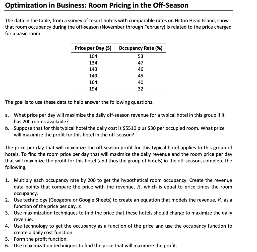 Solved The data in the table, from a survey of resort hotels | Chegg.com