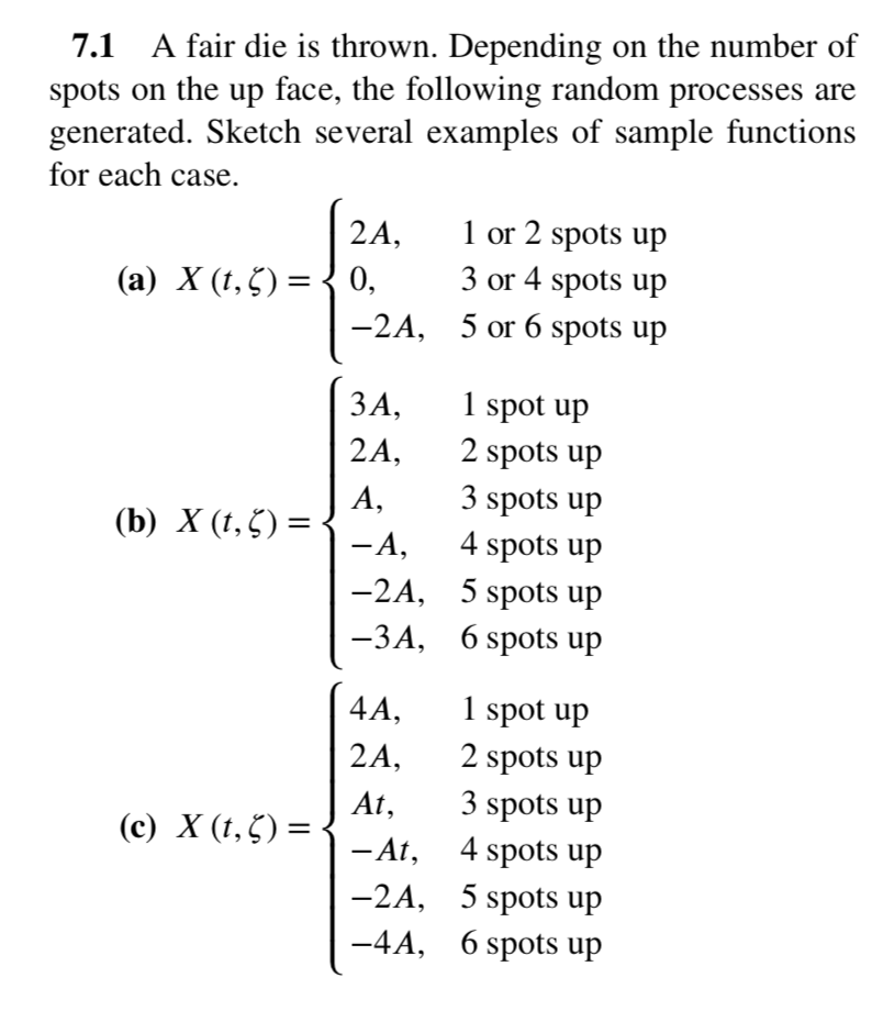 7.6 Consider the random process of Example 7.1 with | Chegg.com