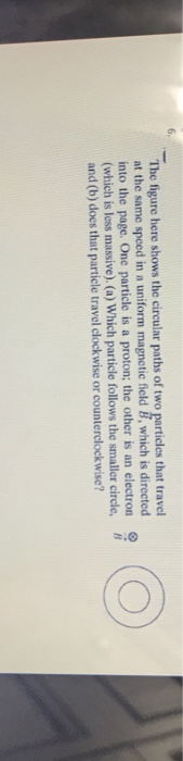 Solved 6. The figure here shows the circular paths of two | Chegg.com
