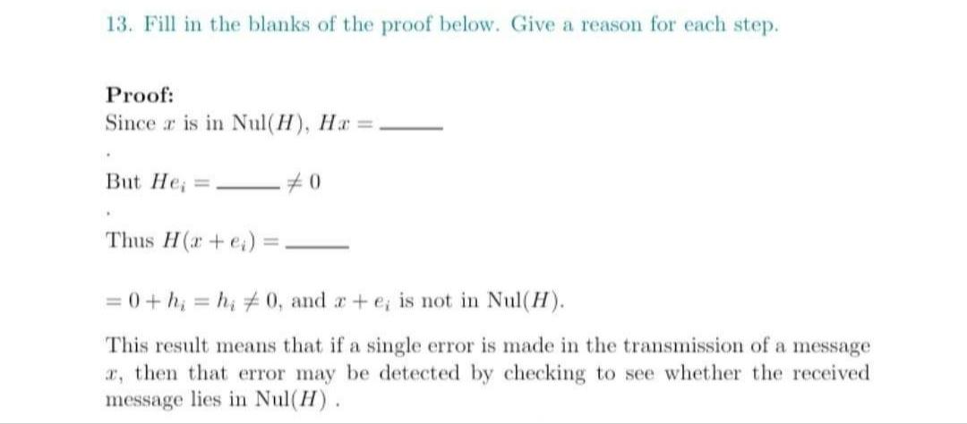 Solved 13. Fill in the blanks of the proof below. Give a | Chegg.com