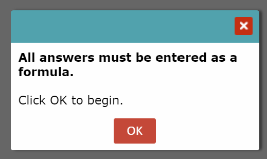 Solved All answers must be entered as a formula. Click OK to | Chegg.com