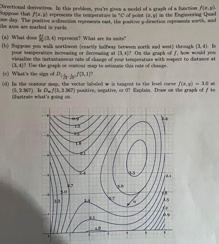 Solved Directional derivatives. In this problem, you're | Chegg.com