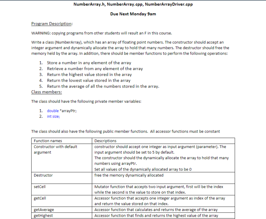 Solved Program Description: WARNING: copying programs from | Chegg.com