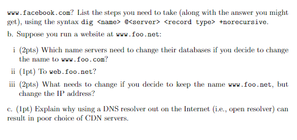 3. a. (5pts) The DNS root hints file is a file that | Chegg.com