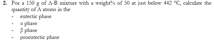 Solved A binary eutectic phase diagram can be described with | Chegg.com