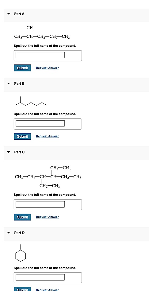Solved Give the IUPAC name for each of the following. | Chegg.com