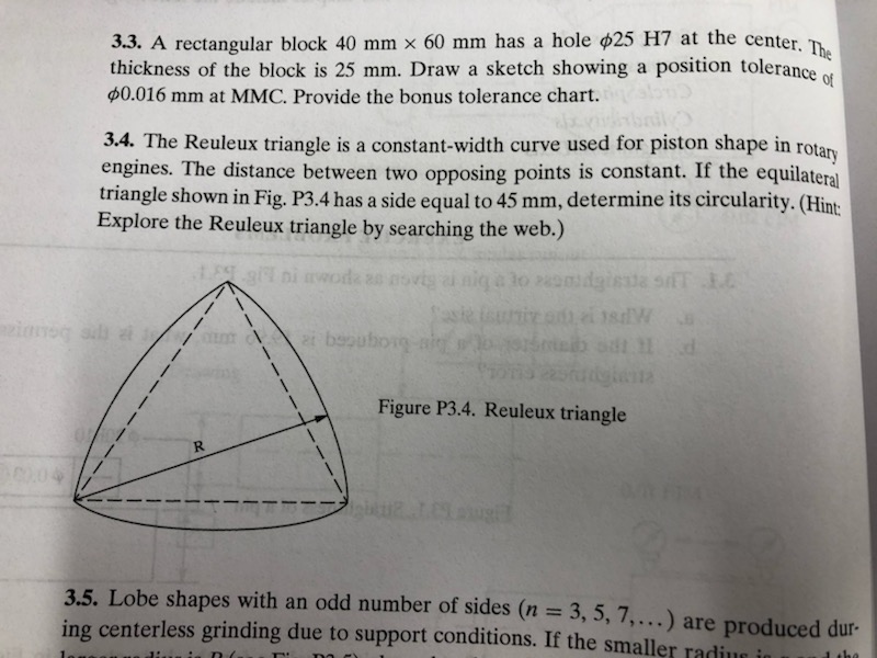 Solved 3.3. A rectangular block 40 mm x 60 mm has a hole ф25 | Chegg.com