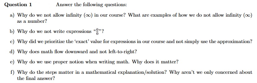 Solved Question 1Answer the following questions:a) ﻿Why do | Chegg.com