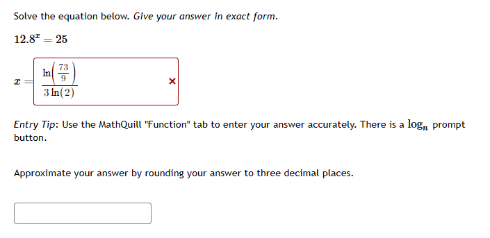 Solved Solve the equation below. Give your answer in exact | Chegg.com