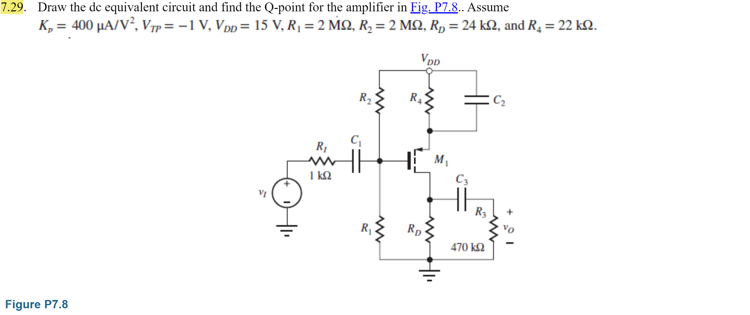 Solved 29. Draw the dc equivalent circuit and find the | Chegg.com