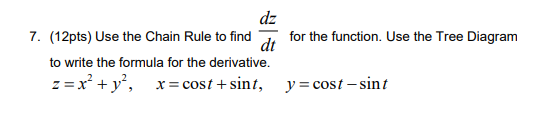 Solved hello this is a calc 3 problem form my study guide | Chegg.com