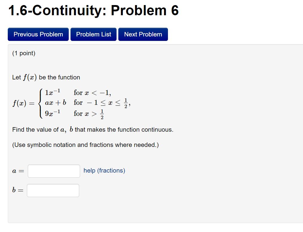 Solved 1 6 Continuity Problem 6 1 Point Let F X Be The
