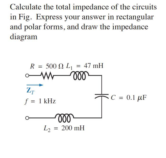 Solved Calculate the total impedance of the circuits in Fig. | Chegg.com