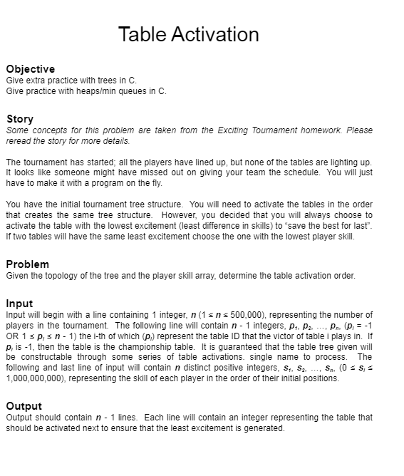 Solved Table Activation Objective Give extra practice with | Chegg.com