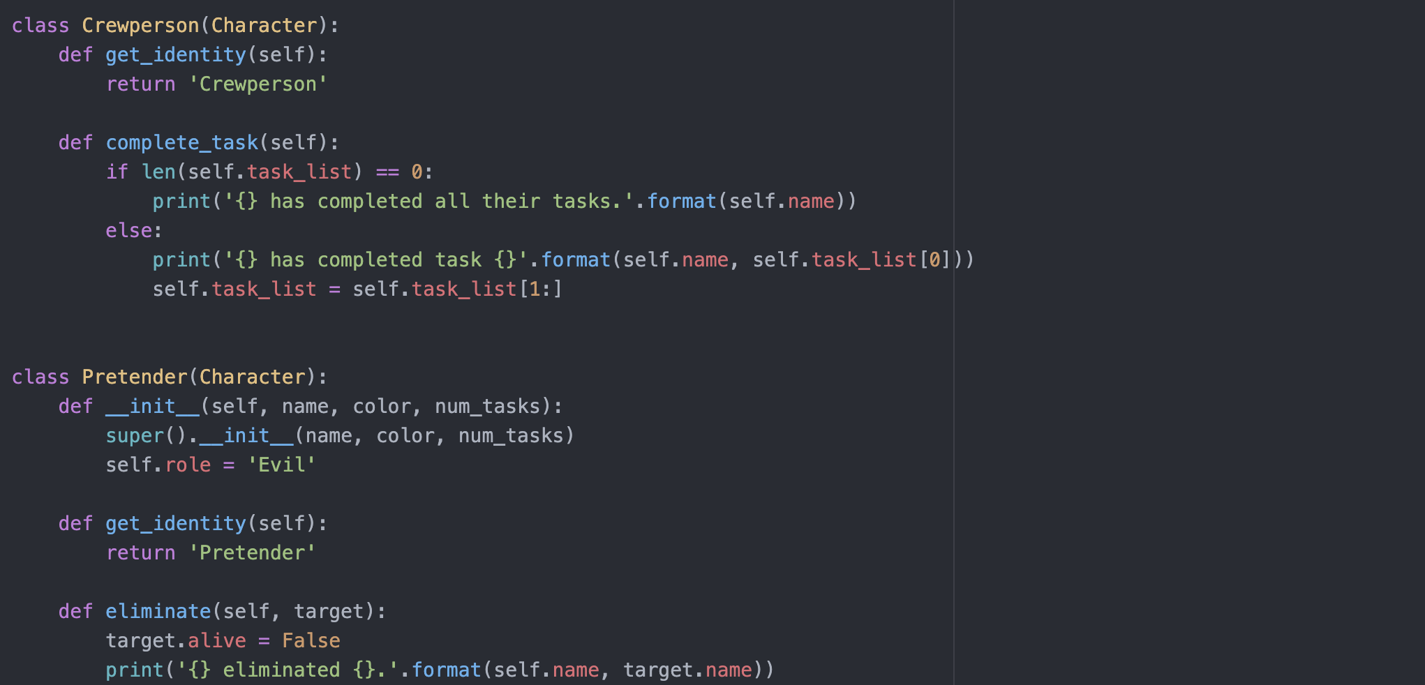 Solved import random class Character: def __init__(self, | Chegg.com