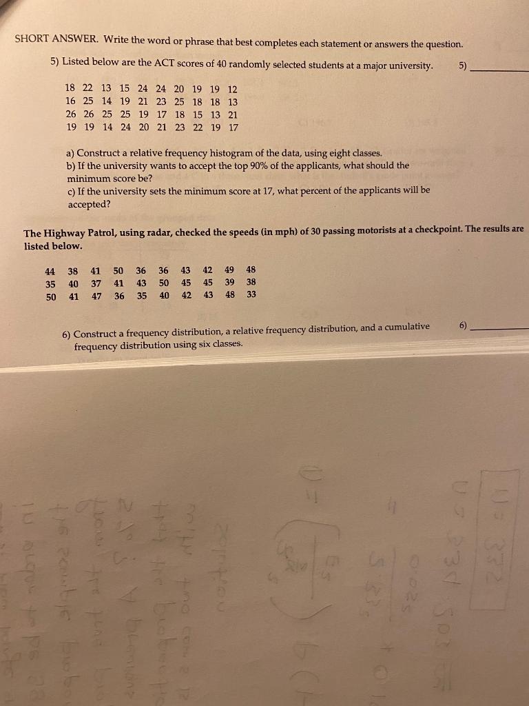 Solved a) Construct a relative frequency histogram of the | Chegg.com
