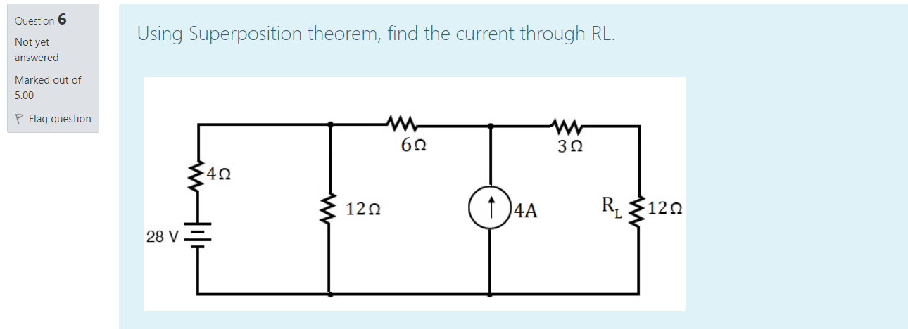 Solved Question 6 Using Superposition theorem, find the | Chegg.com