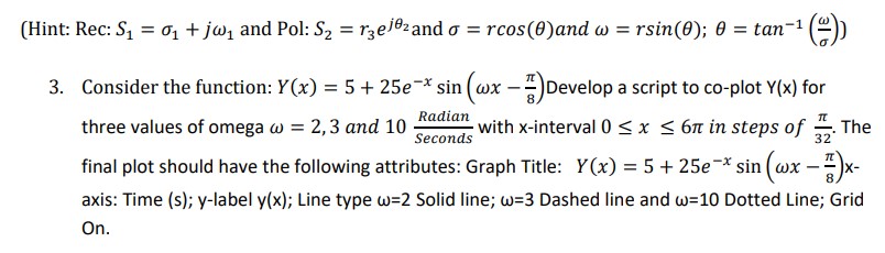 Solved fint: Rec: S1=σ1+jω1 and Pol: S2=r3ejθ2 and σ=rcos(θ) | Chegg.com