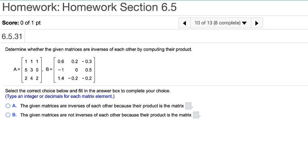 Solved Homework Homework Section 6 5 Score 0 Of 1 Pt 10 Of