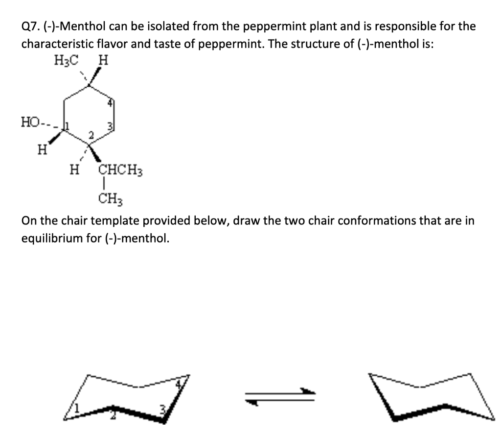 Solved Q7. (-)-Menthol can be isolated from the peppermint | Chegg.com