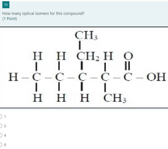 Solved 8 C3H7 1 HEC CH 1 HC CsH7 3 HEC HC 4 CH Choose the | Chegg.com