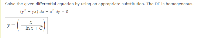 Solved Solve the given differential equation by using an | Chegg.com