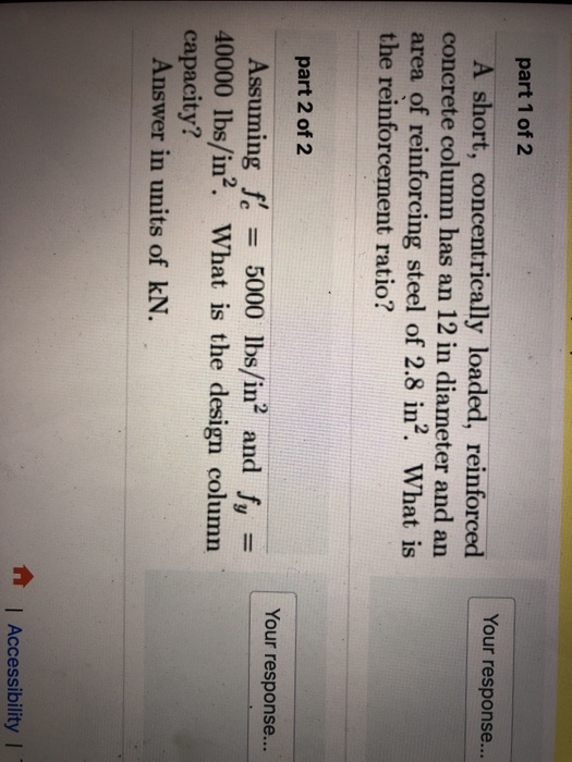 Solved part 1 of 2 Your response.. A short, concentrically | Chegg.com