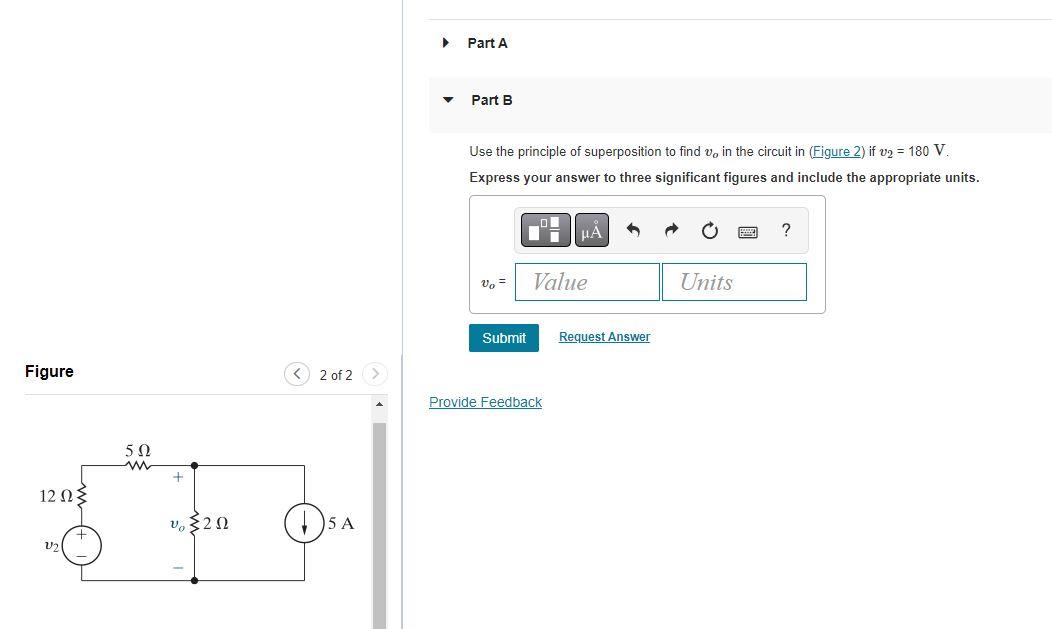 Solved Use the principle of superposition to find vo in the | Chegg.com
