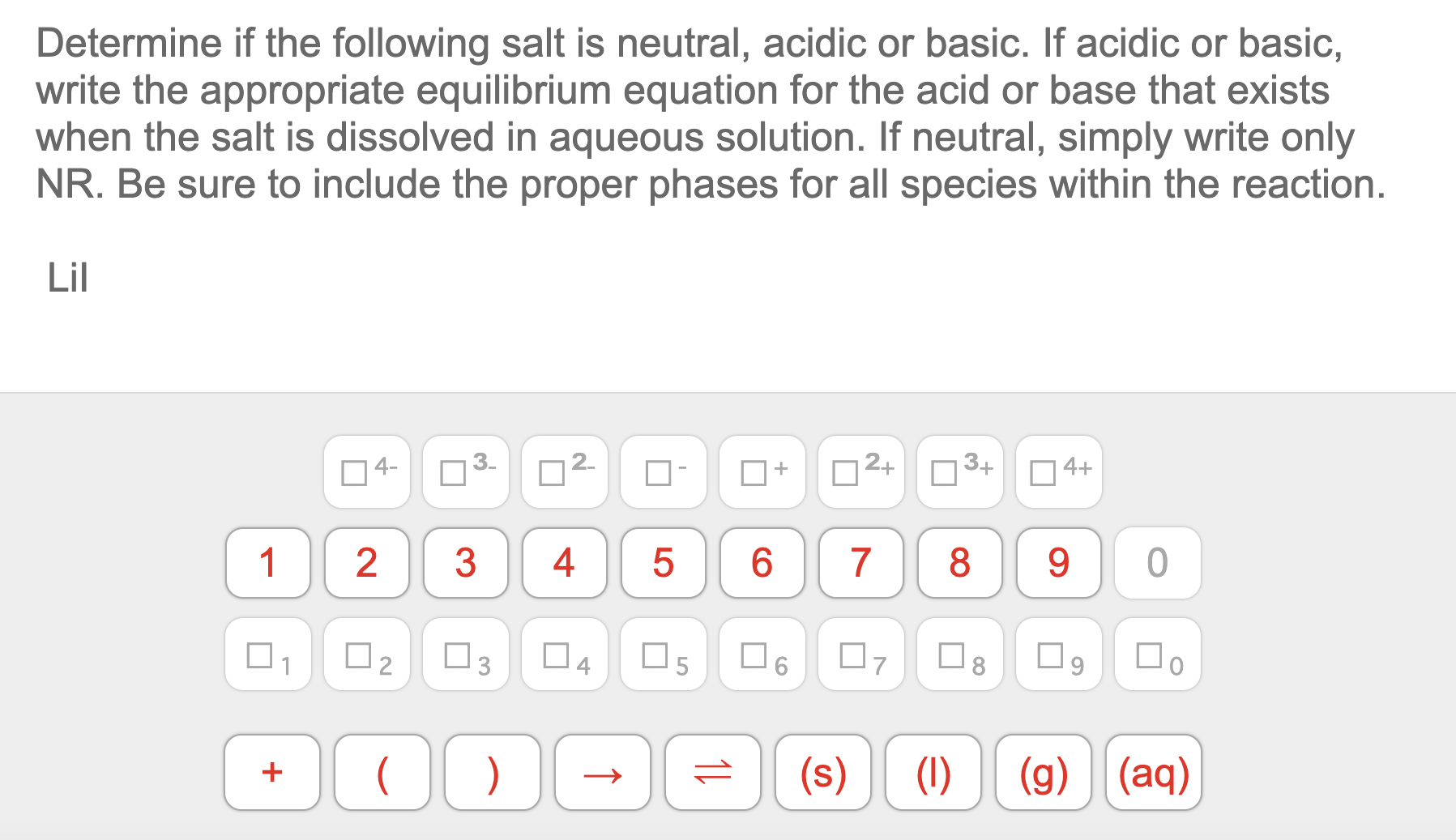 Solved Determine if the following salt is neutral, acidic or | Chegg.com