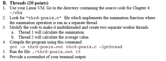Solved Using Linux VM. I have provided Screenshot of what is | Chegg.com