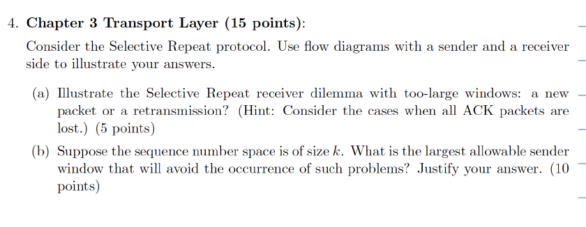 Solved 4. Chapter 3 Transport Layer (15 points): Consider | Chegg.com