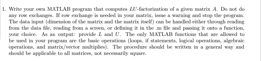Solved 1. Write your own MATLAB program that computes | Chegg.com