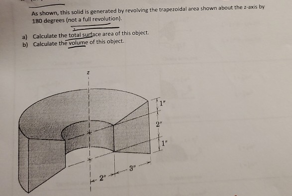 As shown, this solid is generated by revolving the | Chegg.com