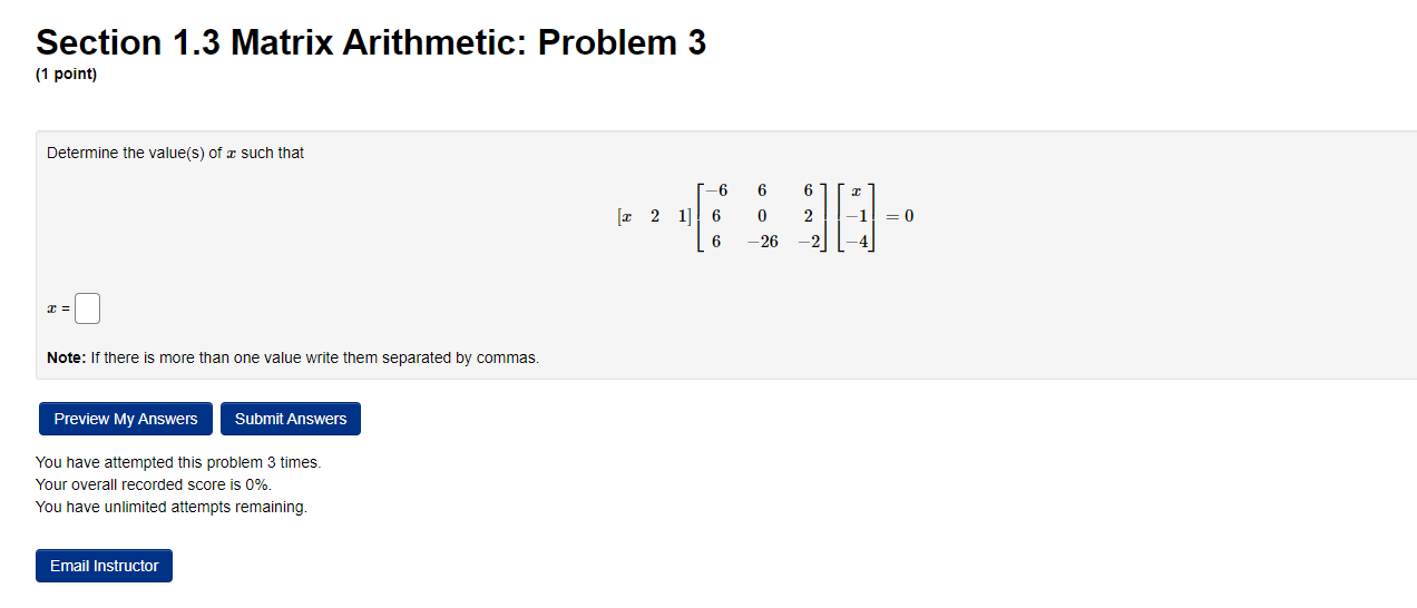 Solved Section 1 3 Matrix Arithmetic Problem 3 1 Point