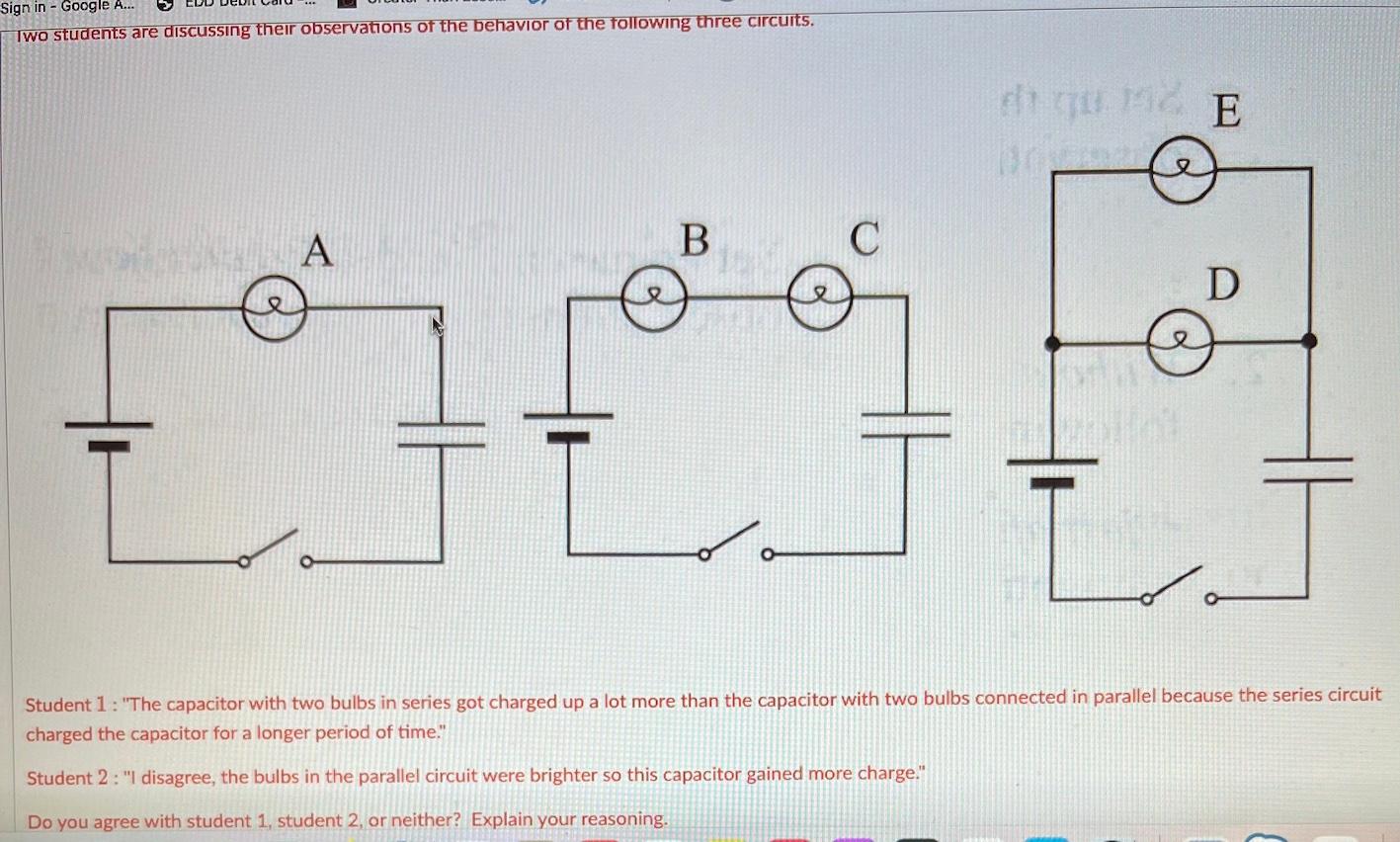 Solved IWo students are discussing their observations of the | Chegg.com