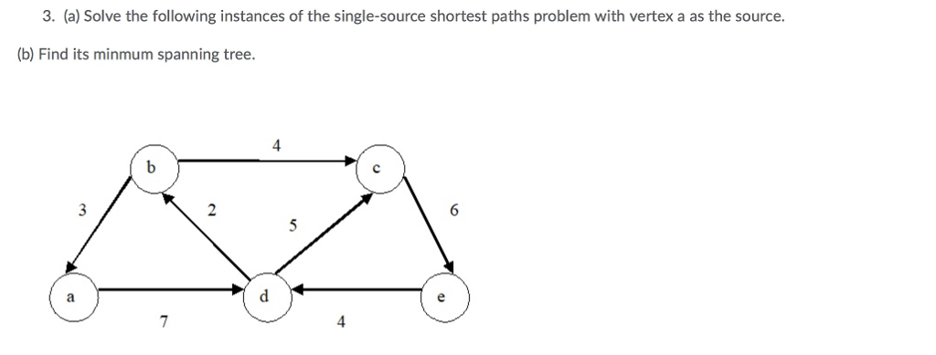 Solved 3 A Solve The Following Instances Of The