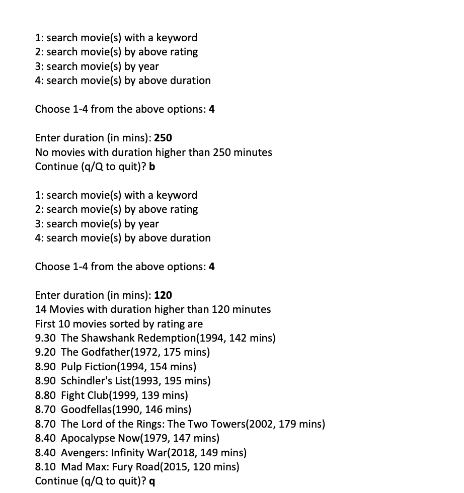 Solved Problem 1(100 points) Movies Database Use the | Chegg.com